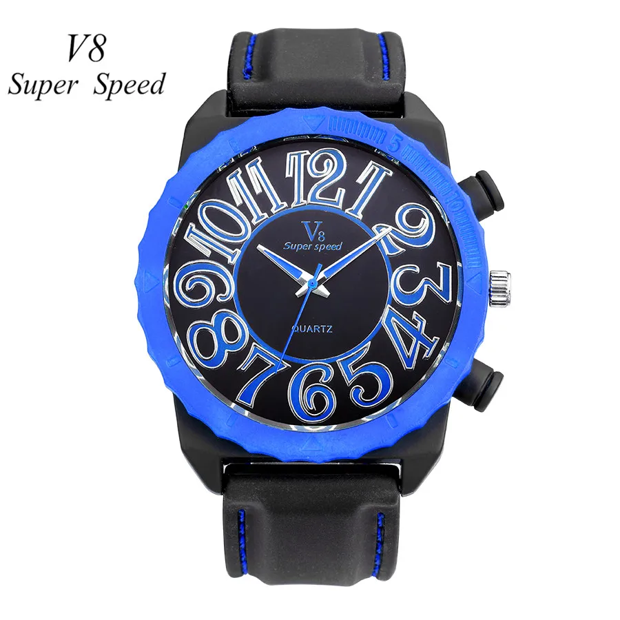 V8 super speed watch brand luxury fashion Silicone Men Military Wrist ...