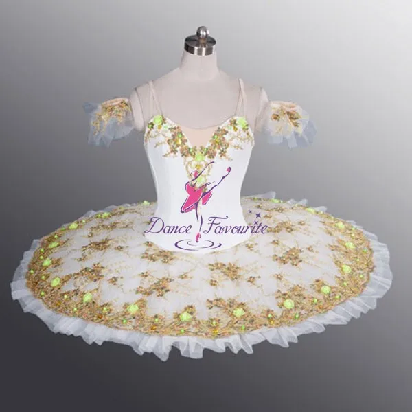 Royal White+Gold Professional Classical Pancake Ballet Tutu Skirt for ...