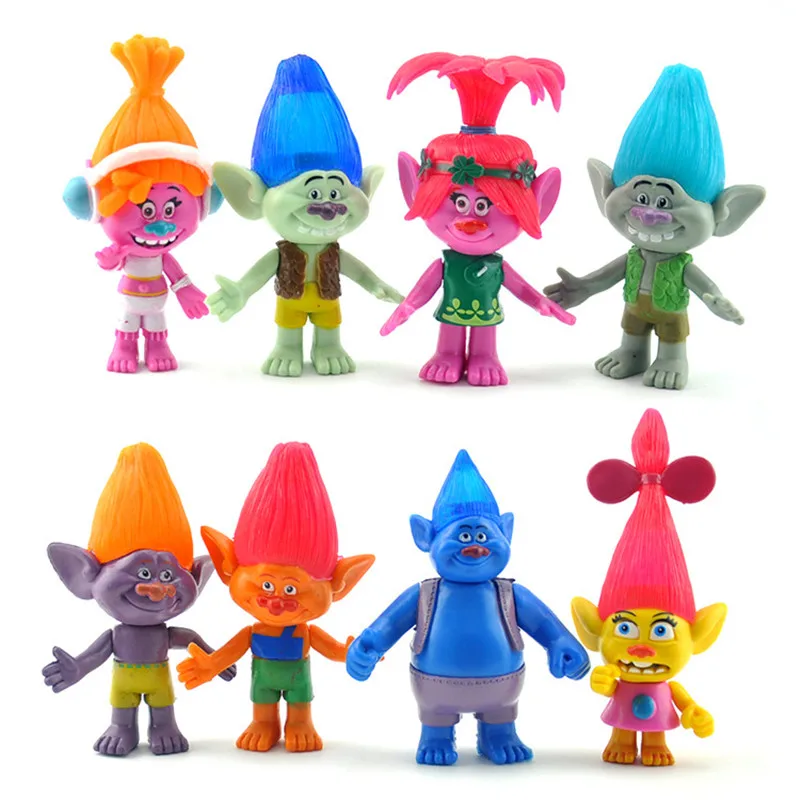 2016 Movie Trolls Figures Toys Poppy Branch PVC Action Figuras Model ...