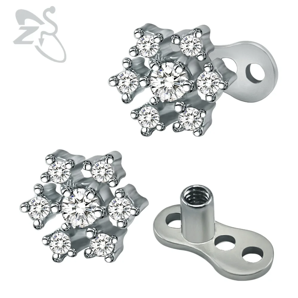 Cute Flower Dermal Anchor Small Mirco Surgical Steel Internally Thread ...