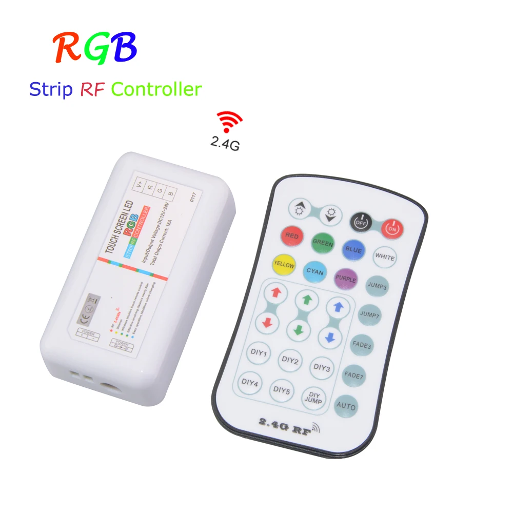 2,4G Wireless Wifi RF Remote DC 12 24V Led Controller 8A Touch Screen ...