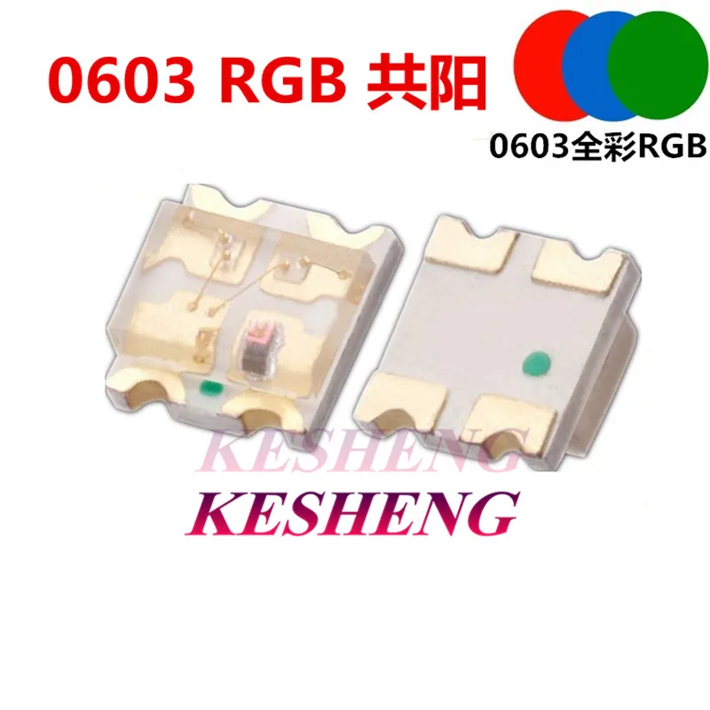 Lot BGR SMD 0603 RGB 일반적인 양극 Led 0606 RGB LED 다이오드 4 Bin 크기: 1.6*1.6*0 ...