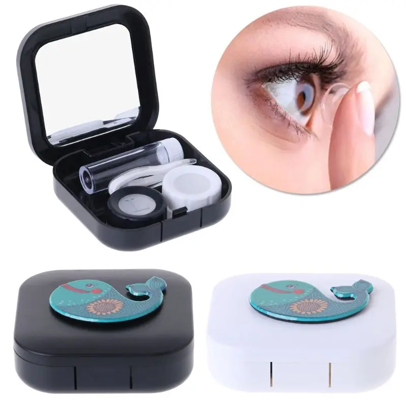 Cute Contact Lens Box Cartoon Fish Travel Portable Eyewear Case With ...