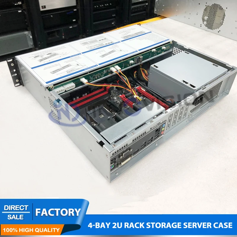 Flexible Ultra short 2U case L=400mm huge storage 4bays hotswap 2U rack ...