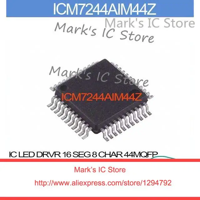 ICM7244AIM44Z LED IC DRVR 16 obsługi SEG 8 CHAR 44 MQFP ICM7244AIM4 7244AI ICM7244A 7244AIM ...