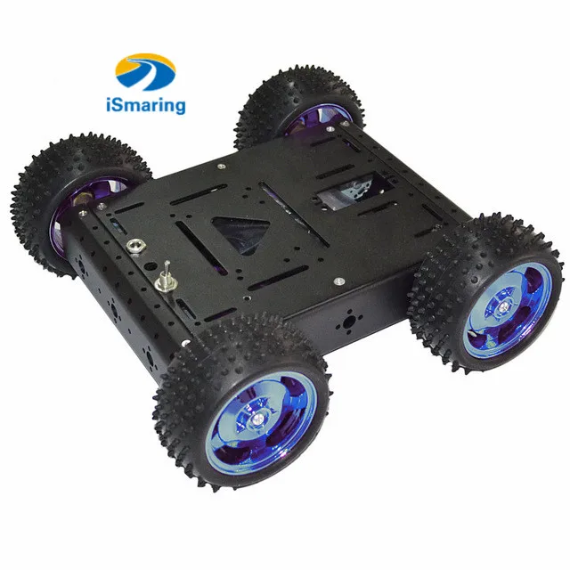 4wd Four Drive Intelligent Robot Car Chassis For Arduino Load Bearing Aluminum Alloy Car Body