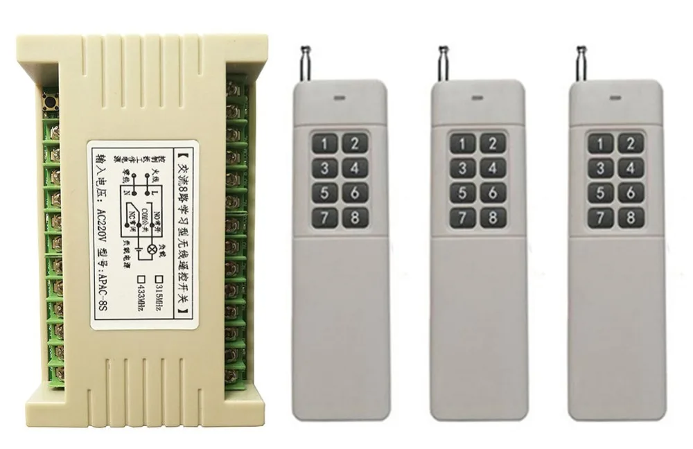 3000m Long Range AC220V 8 CH Channel 8CH Wireless Remote Control LED ...