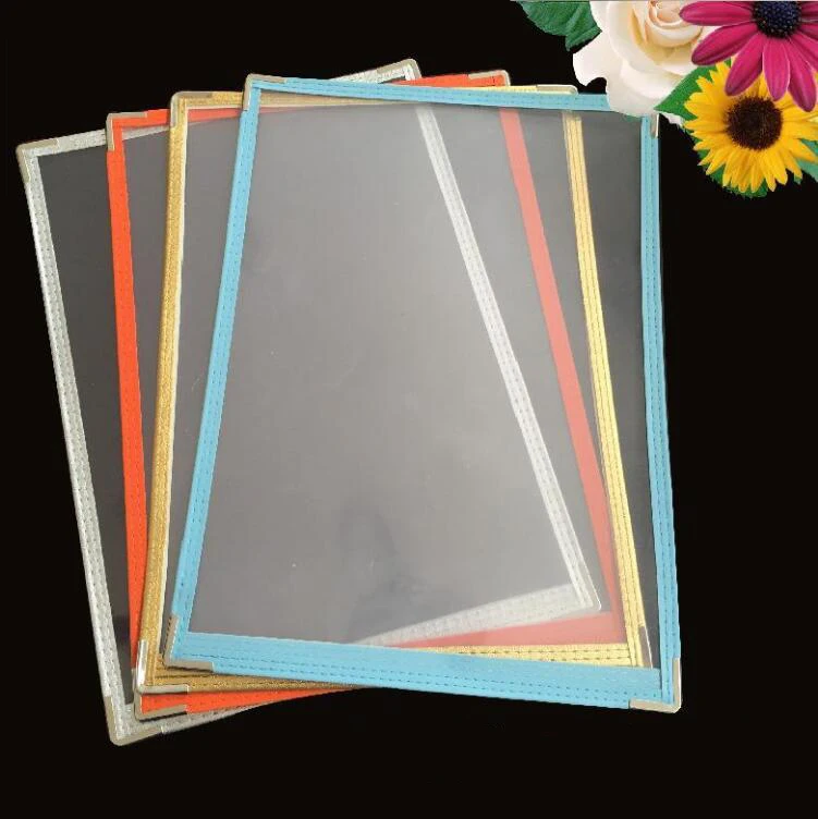 1 sheet 2 View PVC A4 Menu Covers Fits A4 Paper Protective corner ...