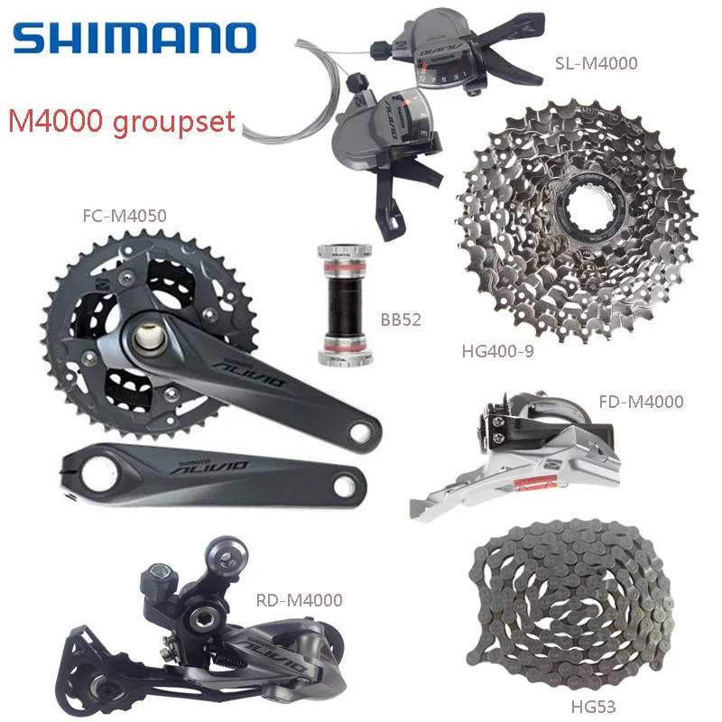 SHIMANO ALIVIO M4050 GROUPSET 9 speed 27 speed mountain bike MTB Kit ...