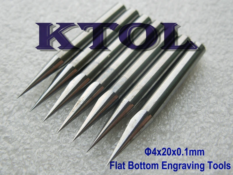 TOP CNC Engraving Bits 4x0.1mm 20degree PCB Carbide Steel CNC Router ...