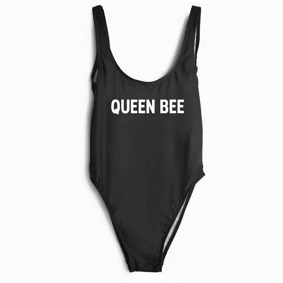 OKOUFEN Queen Bee Bathing Suit Swimwear Swimsuit One Piece Backless ...