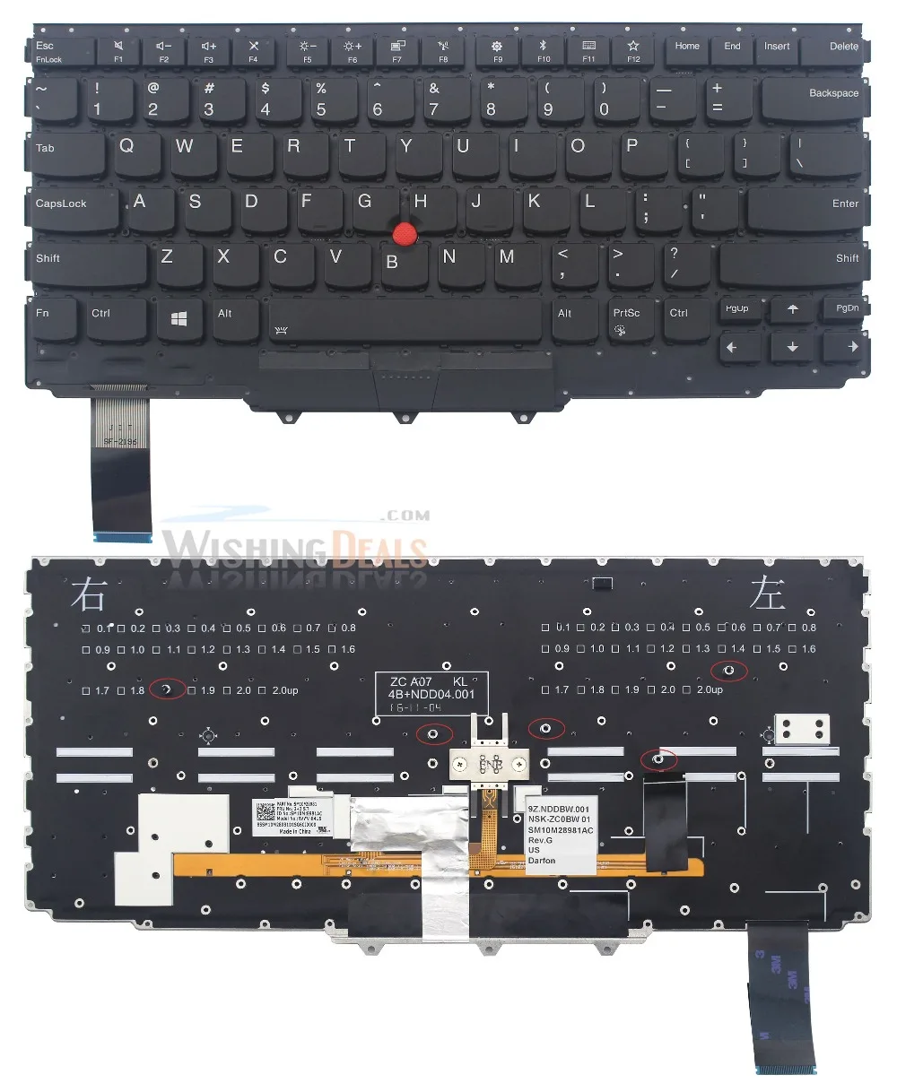 New for Lenovo IBM ThinkPad X1 Yoga 2nd 20JG 20JF US Backlit keyboard ...