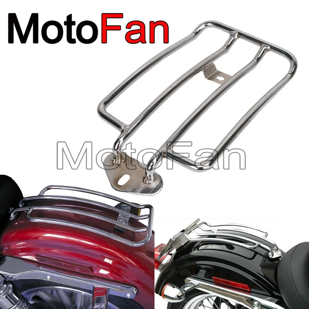 Chrome Motorcycle Rear Fender Luggage Rack 8" Steel For Harley Davidson ...