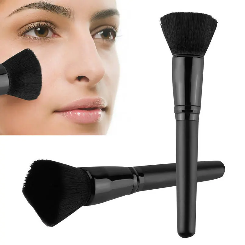 Make Up Delicate Black Fiber Foundation Powder Brush Cosmetic Make Up ...