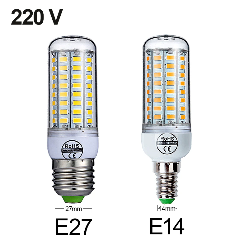 E27 LED Lamp E14 LED Bulb SMD5730 220V Corn Bulb 24 36 48 56 69 72LEDs ...