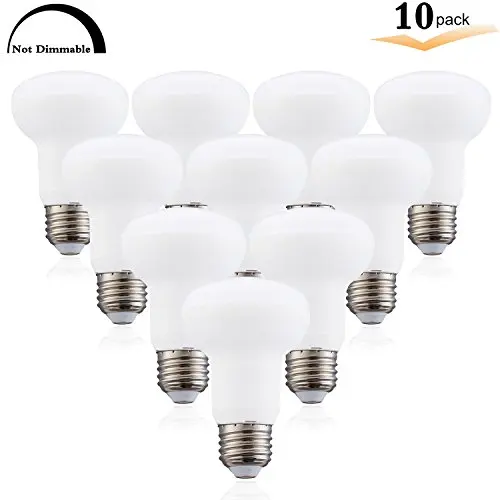 BR20 LED Light Bulbs, 65W Halogen Equivalent, Natural White 4000K R20 ...