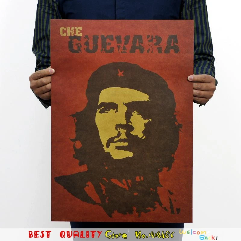 Che Guevara Portrait Retro Kraft Paper Posters Wall Stickers Room ...