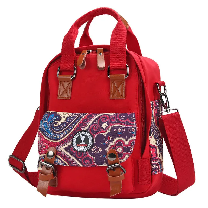 Canvas Bohemian Style Tote Backpack Multifunctional Single Shoulder ...