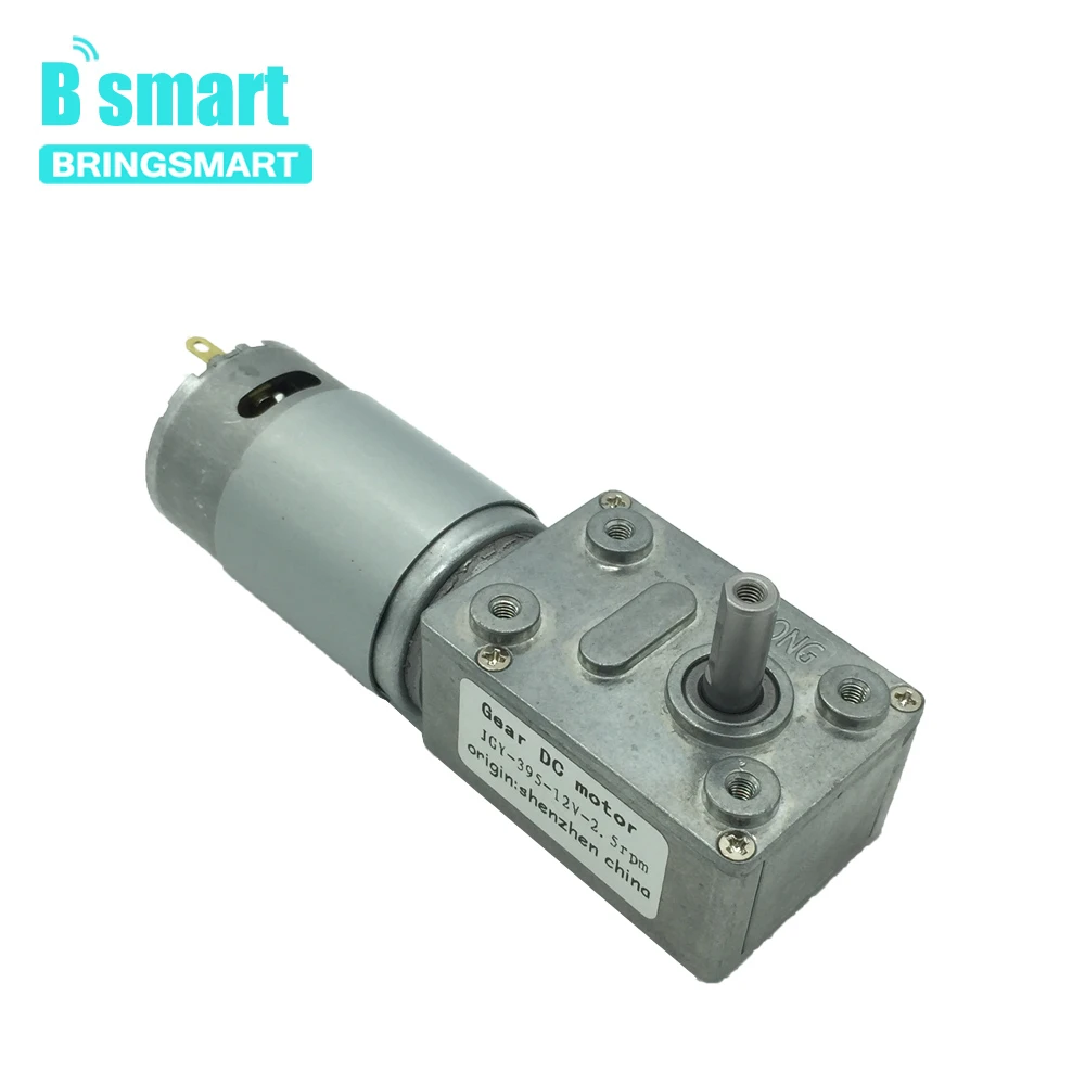 Bringsmart JGY-395 Worm Gear Motor DC 12 Volt Turbine Worm Reducer ...