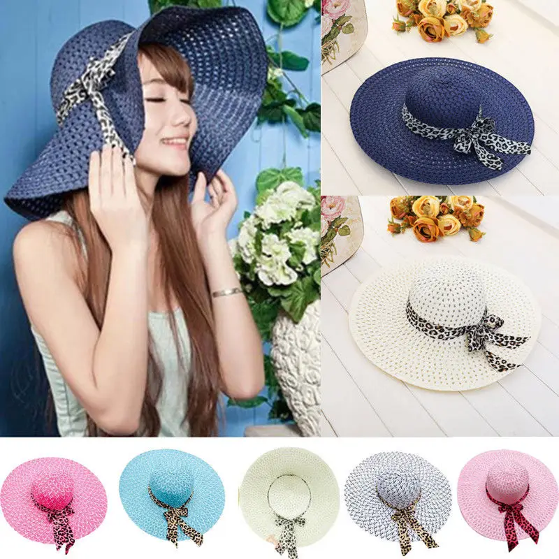 Fashion Womens Large Floppy Folding Wide Brim Dome Cap Hats Ladies