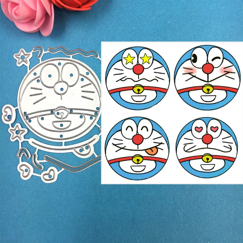 1pcs Cute cat Doraemon Cutting Die Stencils for DIY Scrapbooking Album ...