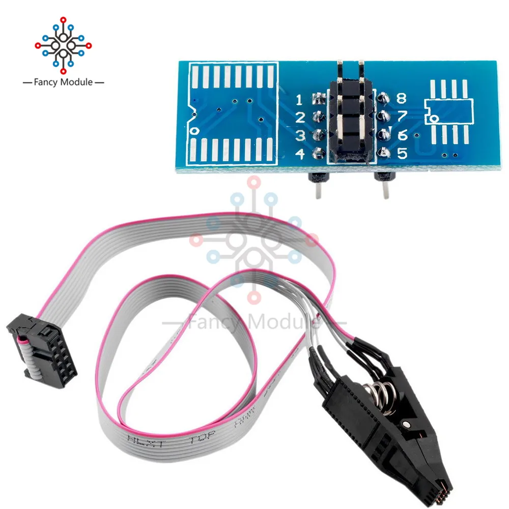 SOIC8 SOP8 DIP8 Chip Flash IC Teste Tomada Clipes Adpter BIOS/24/25/93 ...