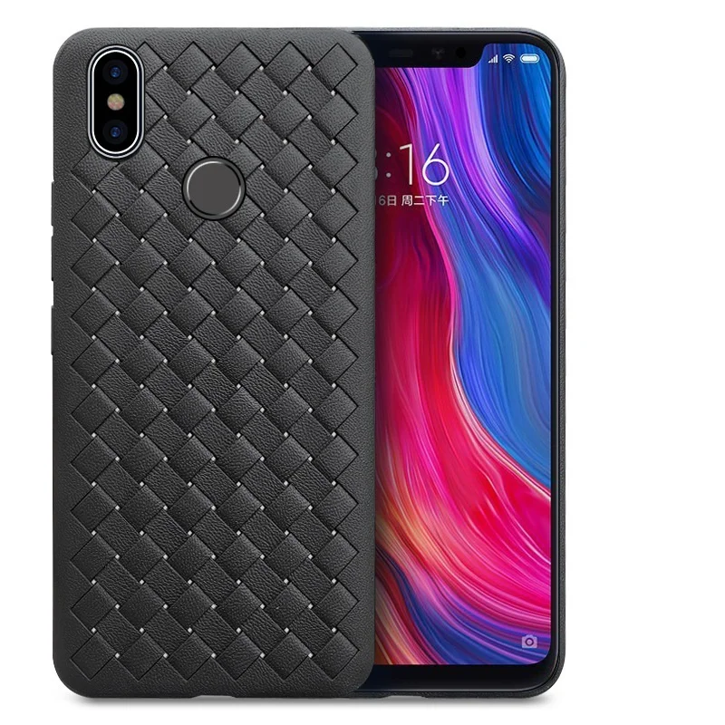 mi8 soft woven grid Phone Cases cover For xiaomi mi8 MI8 SE mobile ...