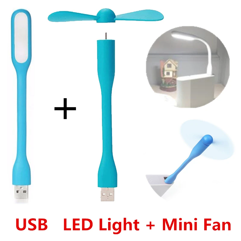 Creative USB Fan Flexible Portable Mini Fan and USB LED Light Lamp ...