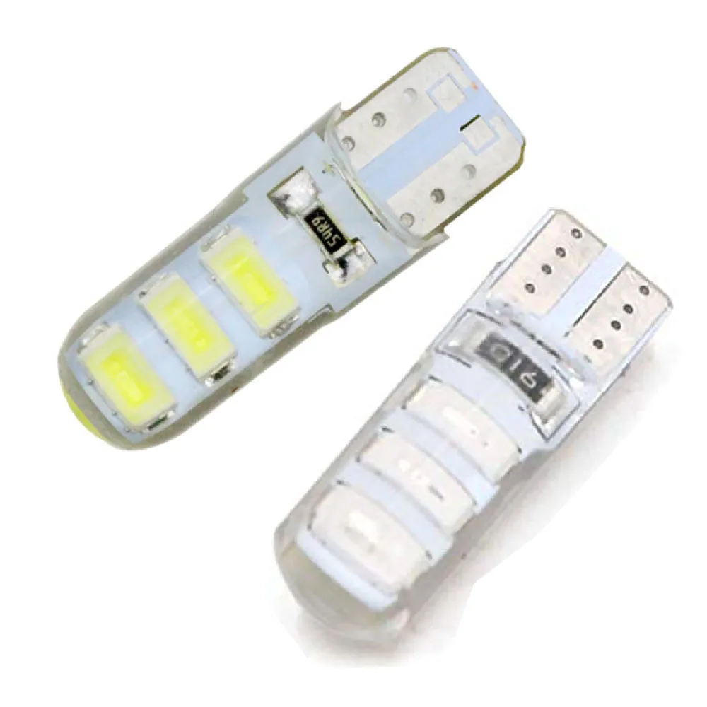 YSY 500X impermeable T10 led Bombilla W5W 5630 6Led coche luz 6SMD 5730 silicona w5w giro luz ...