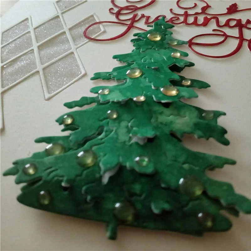 3pcs Christmas Tree Metal Die Cutting Dies For Scrapbooking Photo Album ...