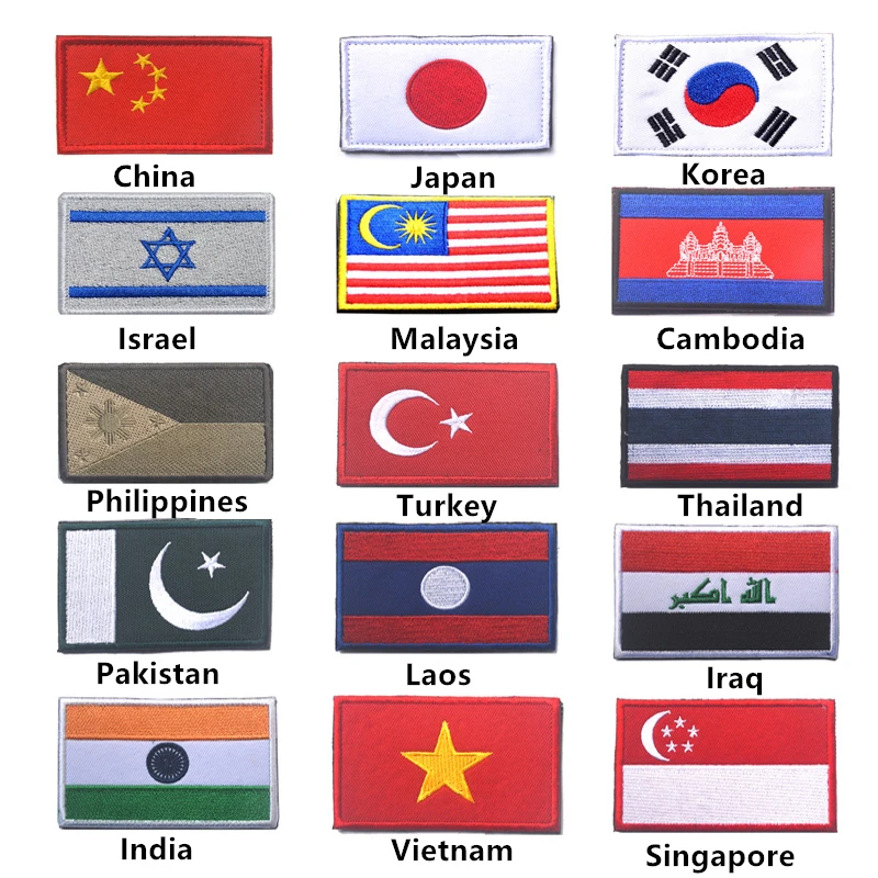 1PC-Embroidery-China-Turkey-India-Vietnam-Singapore-Philippines-Flag ...