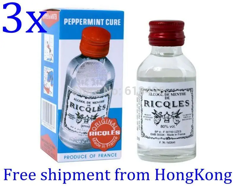 3 x France Ricqles Peppermint Cure Medicated Oil for Digestion Stomach ...