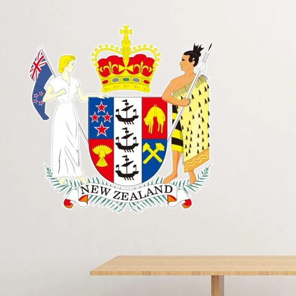The National Emblem of New Zealand Removable Wall Sticker Art Decals ...