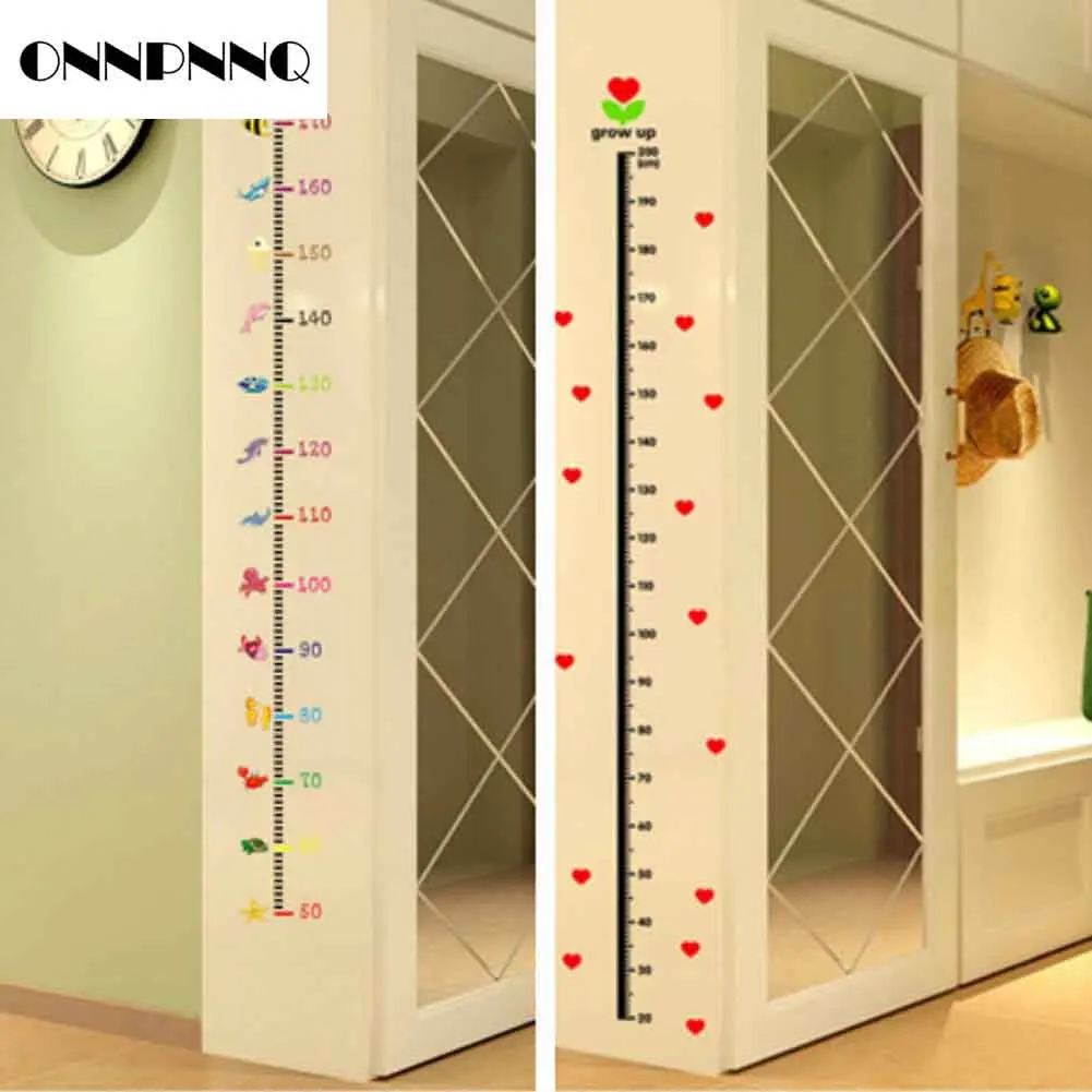 Kids Height Measure Chart Sticker Removable Heart Sea Animals Decal ...