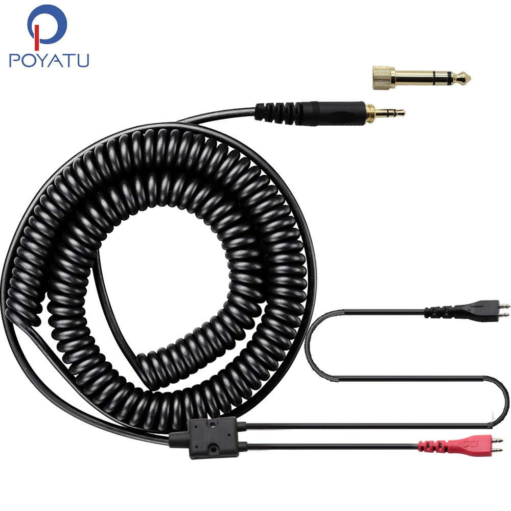 Poyatu Spring Relief Coiled Headphone Cables For Sennheiser Hd25 Hd25-1 ...