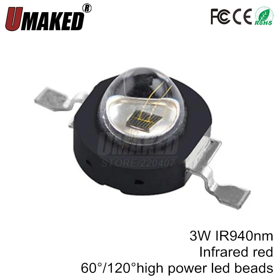 10pcs-Infrared-Red-940nm-3W-High-Power-LED-Chip-IR-940nm-60-degree-or ...