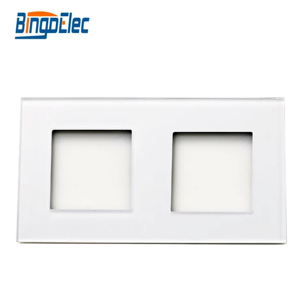 Three color EU standard double glass socket frame for BINGOELEC switch ...