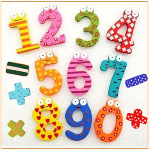 15PC/set Cute 0 9 Numbers(iinluede Symbosl) decoration Stickers Wooden ...