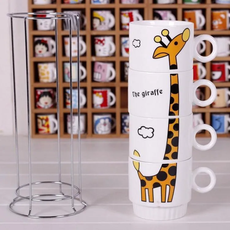 3d Animal Creative Giraffe Cup Hand-painted Ceramic Coffee Tea Milk ...