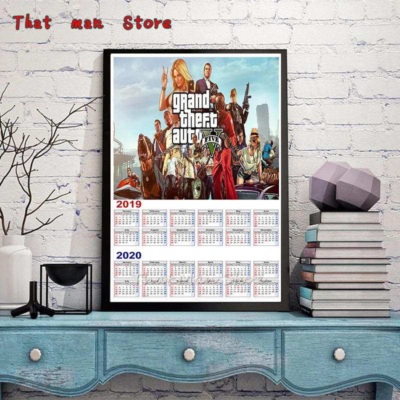 2019-2020 GTA 5 Grand Theft Auto San Andreas calendar poster Home ...