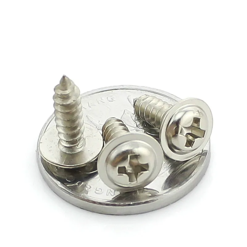 150PCS-M1-5-3-4-5-PWA-Nickel-Plated-Cross-Round-Head-Self-Tapping-Screw ...