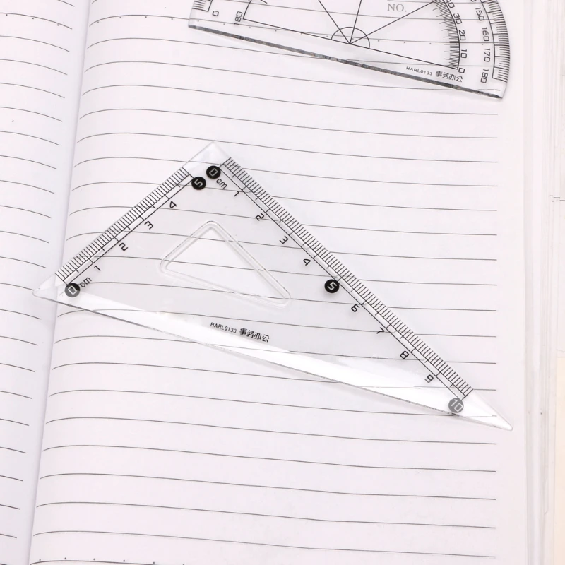 Students Drawing School Supplies Set Square Triangle Ruler Protractor ...
