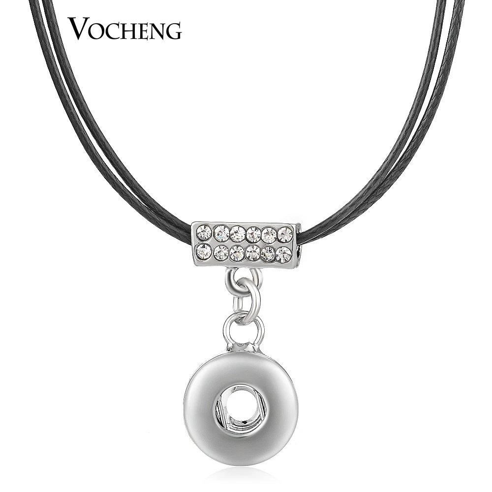 Vocheng Ginger Snap Button Jewelry Double Wax Wire Chain Pendant ...