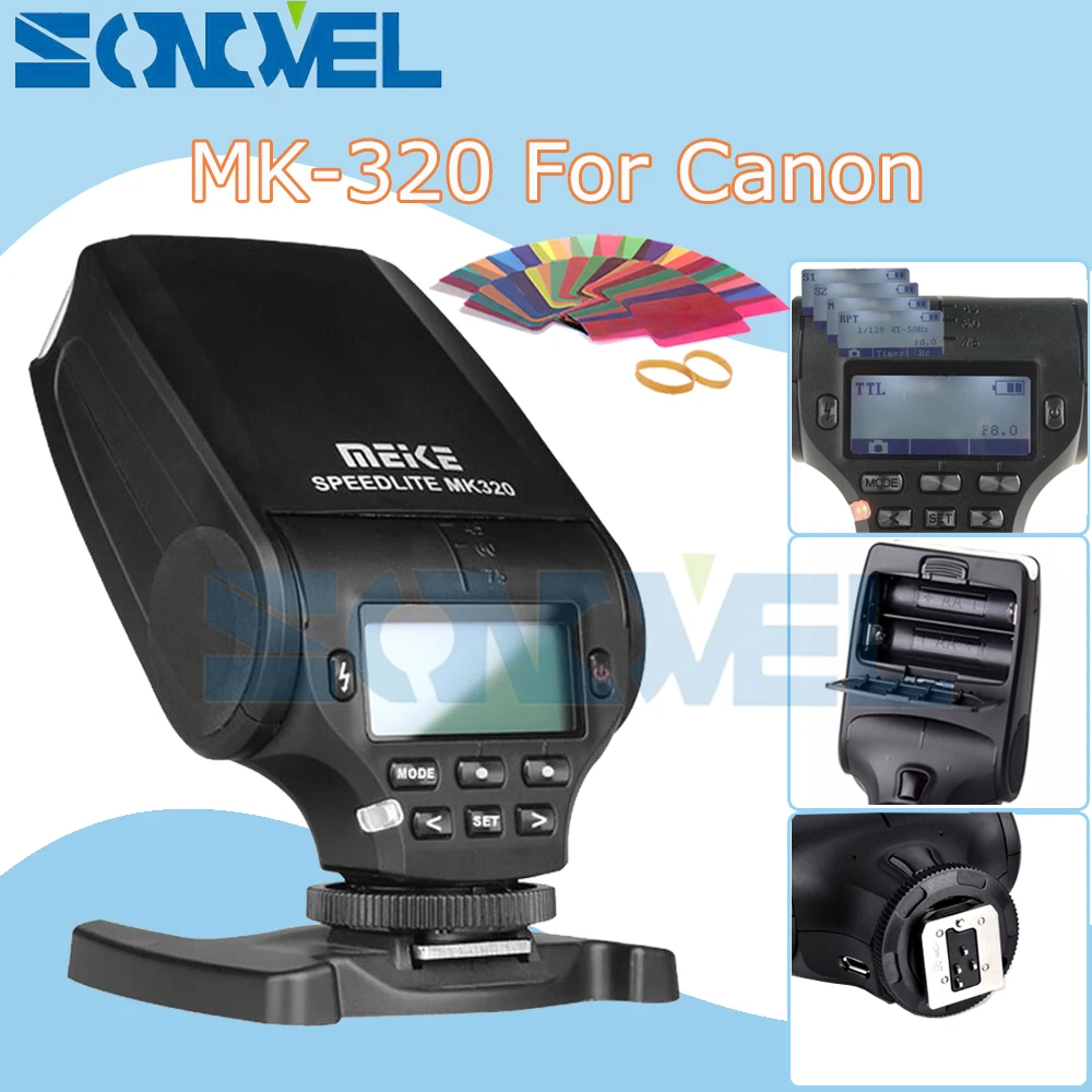 Meike MK320 MK 320 GN32 TTL 플래시 스피드 라이트 Canon EOS M3 M5 M6 1300D 800D ...