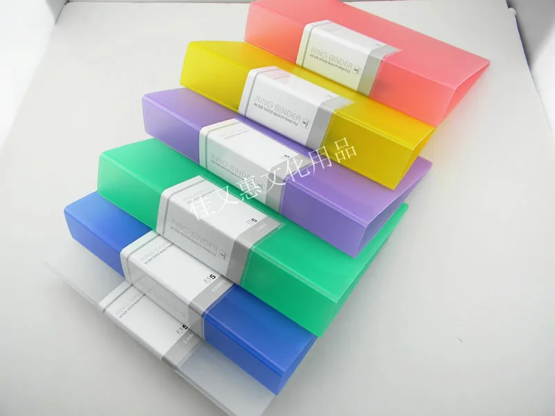 Hotsale A5 80P Colourful Transparent Bags Spiral Document Booklet File ...