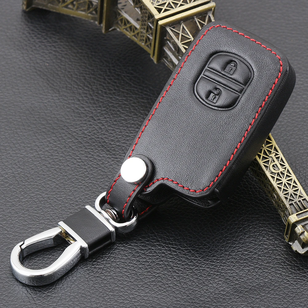 Remote Leather Key Fob Case Cover Shell Holder For Toyota RAV4 Land ...