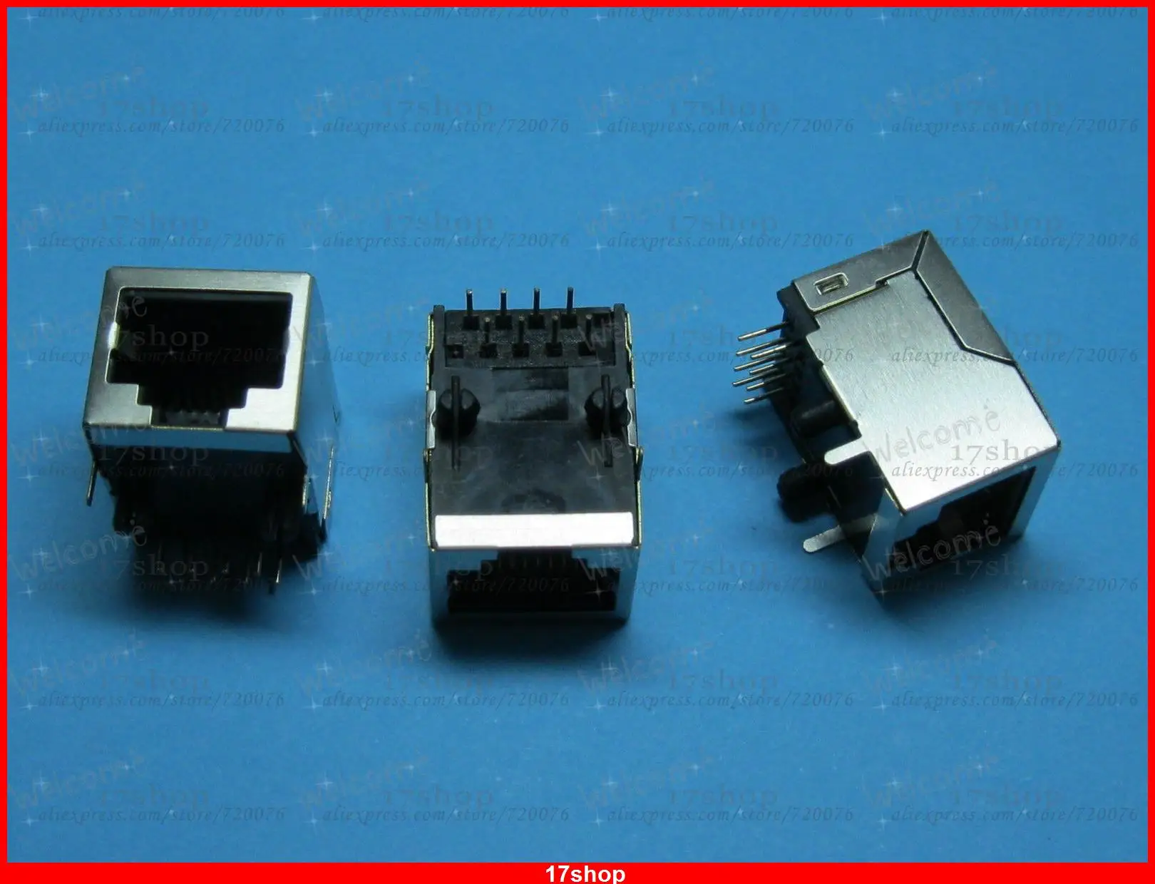 100 pc RJ45 모듈러 네트워크 PCB 잭 59 8P 측면 입구 LAN 커넥터|connector lan|connector ...