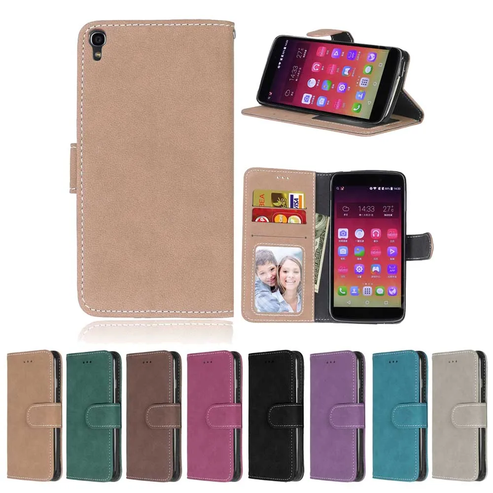 Matte Leather Case For Alcatel One Touch Idol 3 4.7 6039 6039y Retro ...