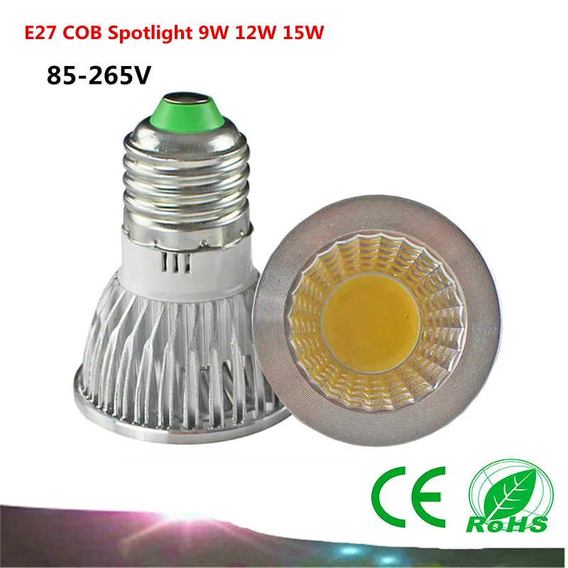 1PCS E27 COB LED Bulb 9W 12W 15W AC85 265V /110V/220V COB Spotlight LED ...