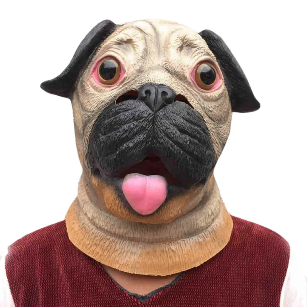 Aliexpress.com : Buy Animal Pug Dog Head Latex Mask Full Face Head ...